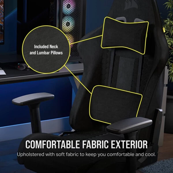 Corsair TC100 Relaxed Gaming Chair Fabric (Black / Grey)