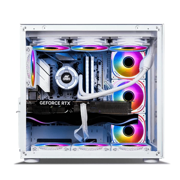 Ant Esports Crystal Argb E-Atx Mid Tower Cabinet White