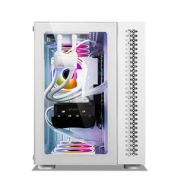 Ant Esports Crystal Argb E-Atx Mid Tower Cabinet White