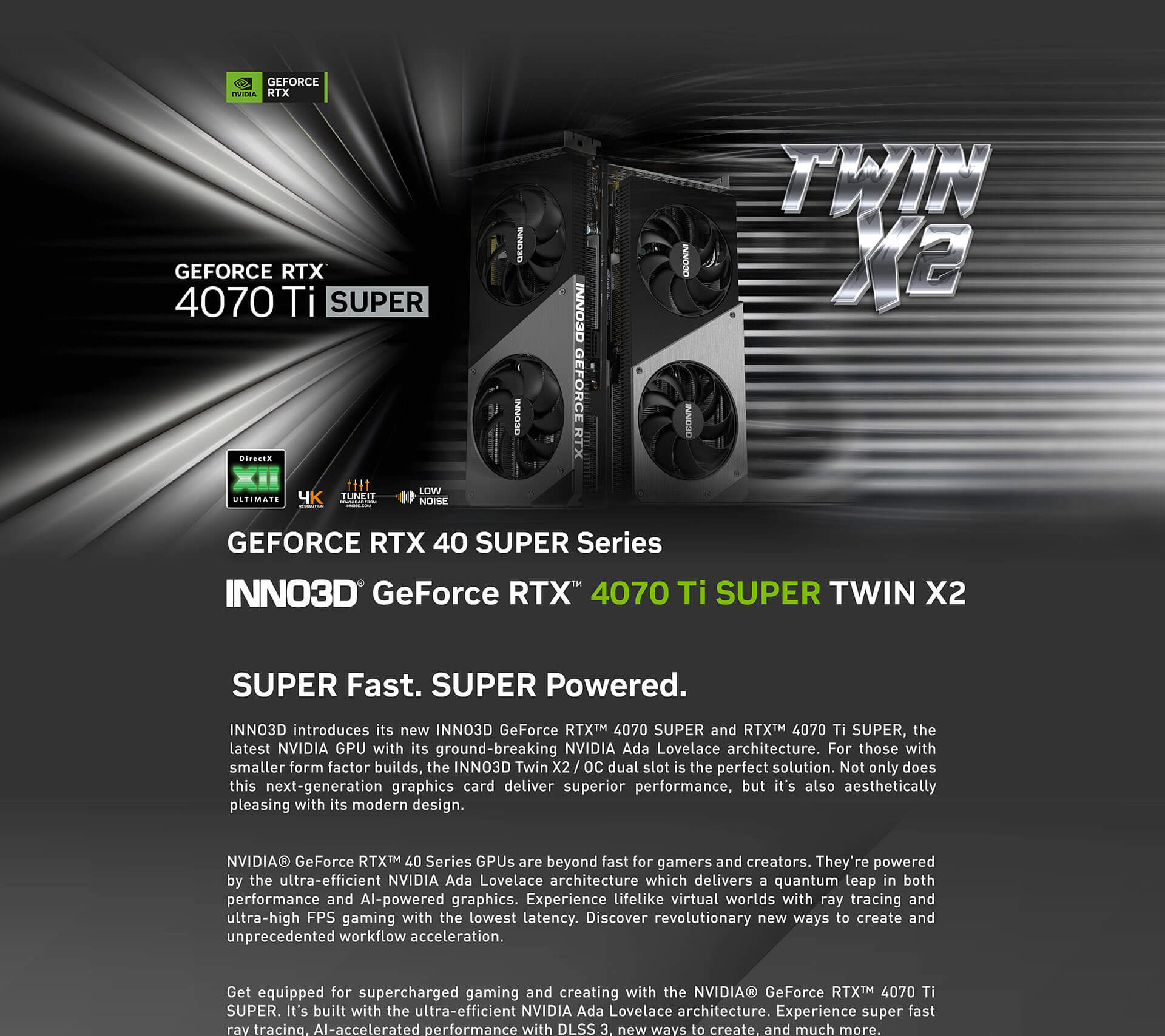 Inno3D Rtx 4070 Ti Super Twin X2 16Gb Graphics Card