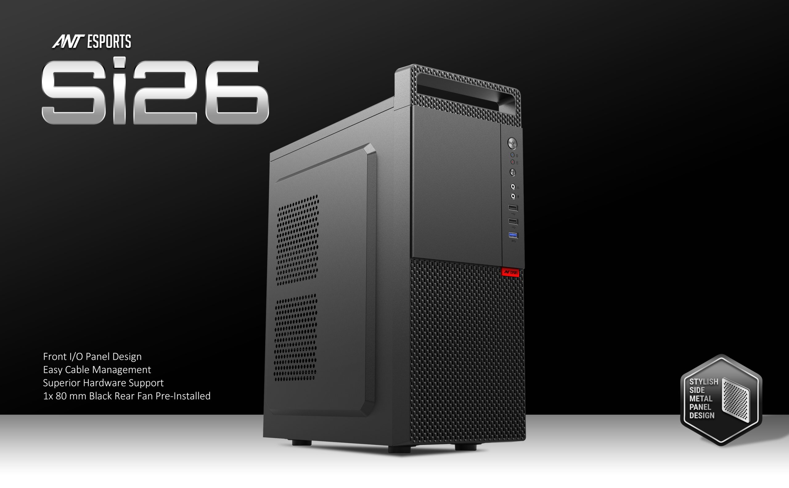 Ant Esports Si26 Atx Mid Tower Cabinet Black | PC Studo