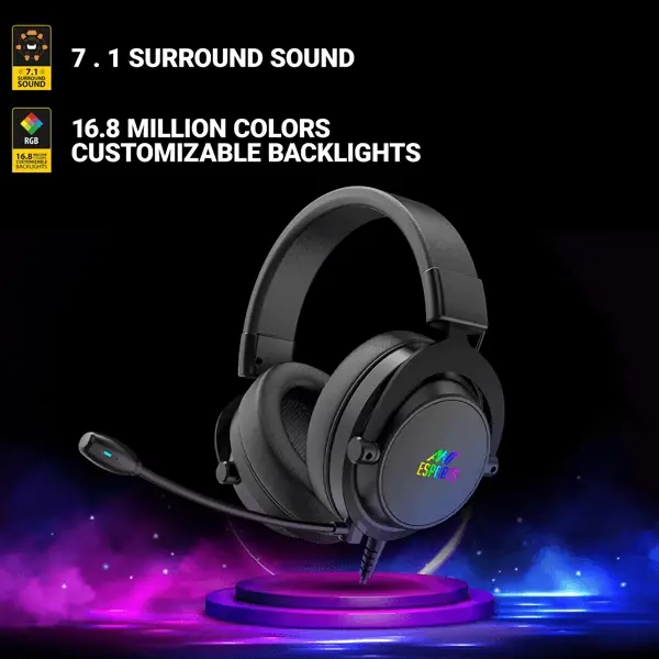 Ant Esports H800 Rgb Gaming Headset Black | PC Studio