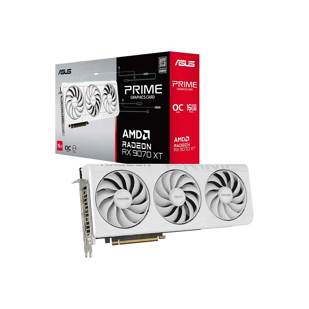 ASUS Prime RX 9070 XT White OC Edition 16GB Graphics Card
