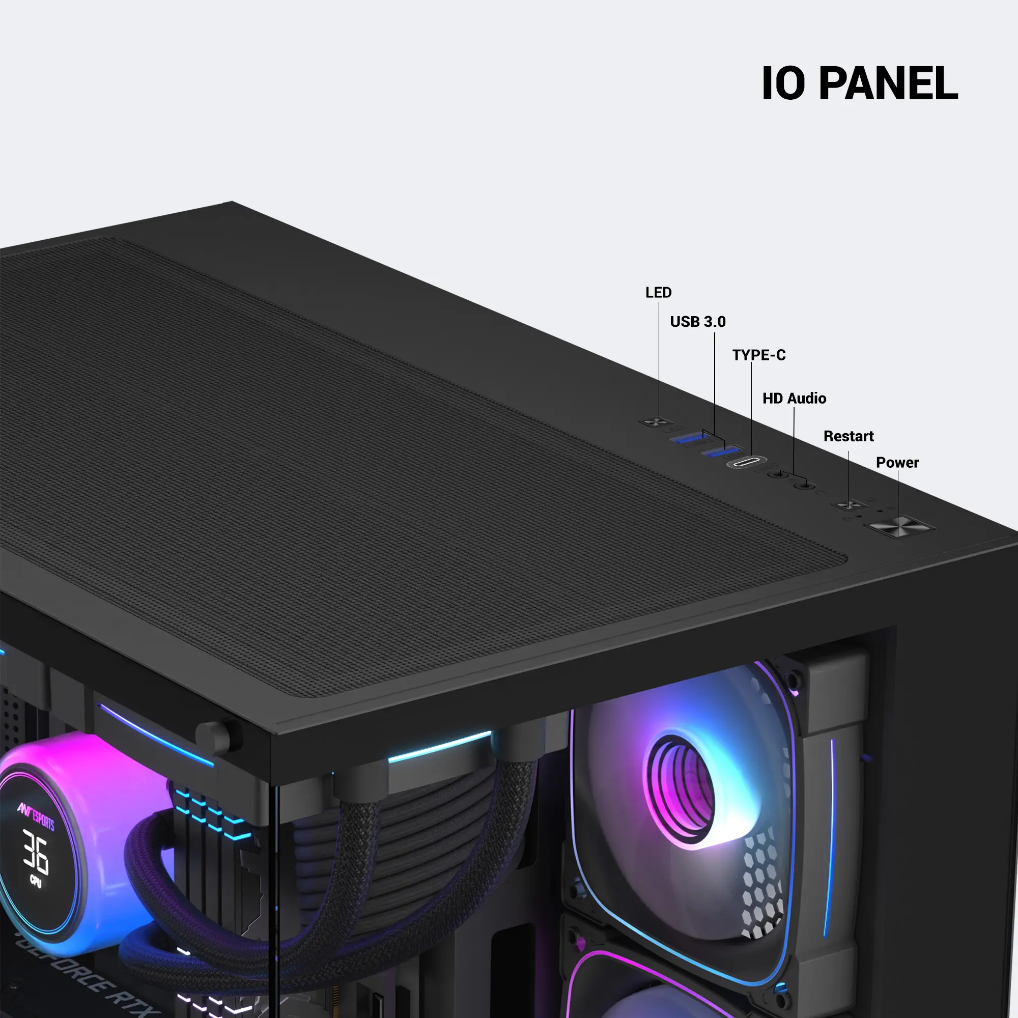 Ant Esports Crystal X7 Pro Max Mid Tower ATX Cabinet Black