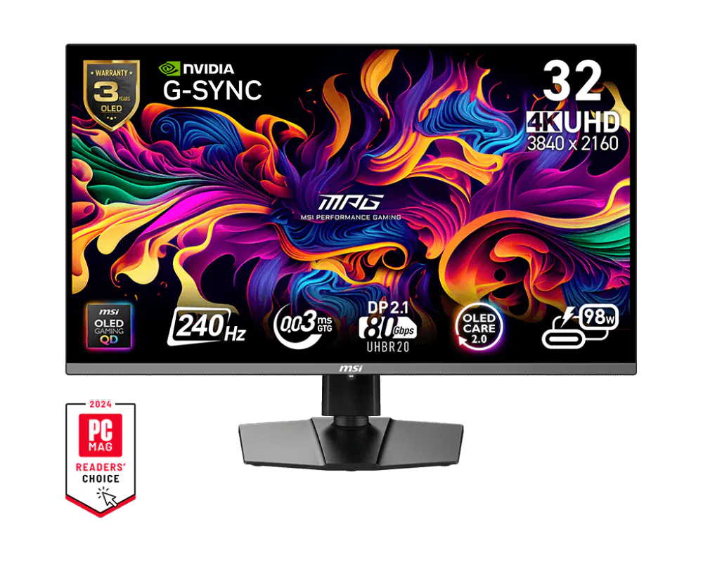 MSI MPG 322URX QD-OLED 32 Inch 240Hz 4k UHD Gaming Monitor
